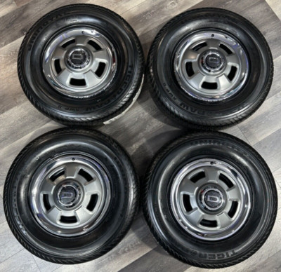 14" OEM FACTORY DATSUN 240Z S30 SERIES 1 STEEL WHEELS & TIRES WITH "D ...