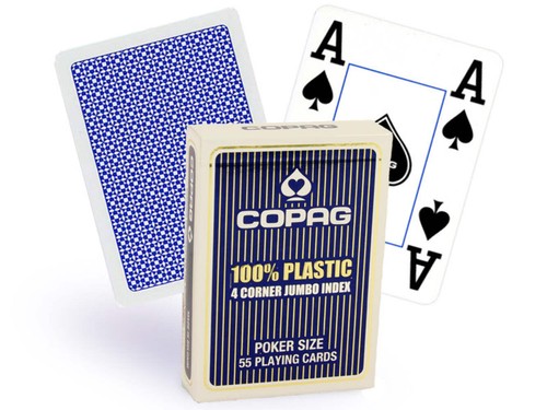 COPAG 4 Corner 100% Plastic Poker Playing Cards Casino Deck Jumbo Index Blue 5411068640612| eBay
