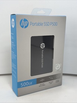 New & Sealed! HP SSD P500 500GB Black Portable External Solid State ...