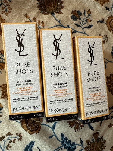 Lot of 3 YSL Pure Shots Eye Reboot Concentrate SAMPLE MINI 5ml 0.16oz ...