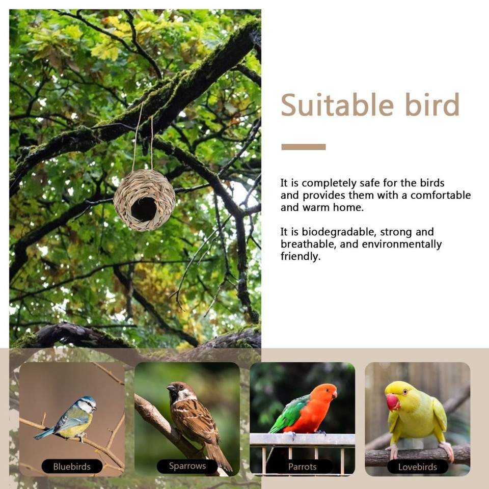 1pc Handmade Weaving Bird Nest Bird Nest Hanging Nest for Bird (Random ...