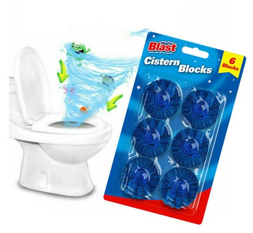 🔥6x Toilet Cleaning Cistern Blocks Blue Cleaner Freshener Loo Tablets ...