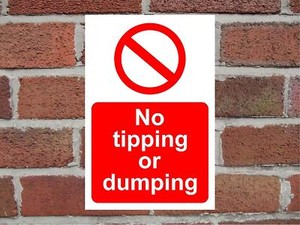 No Tipping Or Dumping Health And Safety Correx Sign 300mm x 200mm x 6mm ...