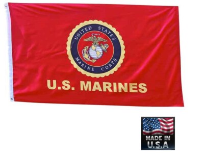 USA MADE 3x5 ft USMC US MARINE Corps MARINES EMBLEM SEAL FLAG SuperPoly ...