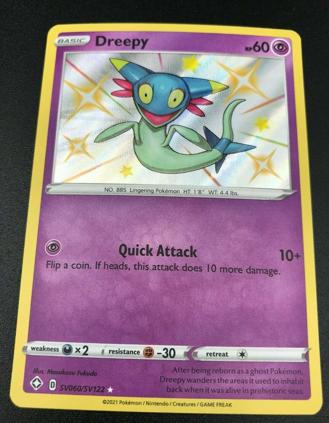 Dreepy SV060/SV122 SHINY HOLO ULTRA RARE SWSH Shining Fates Pokemon NM ...