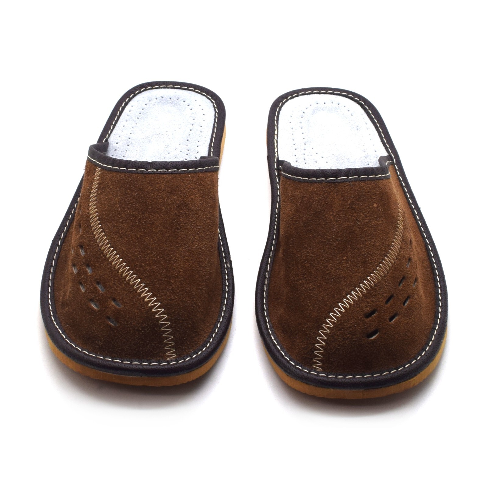 MENS GENUINE SUEDE LEATHER SLIPPERS SIZES 6-12 SLIP ON MULES GREY ...