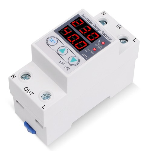 Adjustable Over Under Voltage Surge Protector Over Current Limit 220V ...
