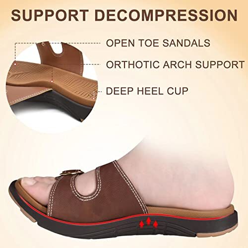 Womens Orthotic Slides Comfort Plantar Fasciitis Arch Support Slip on 7 ...