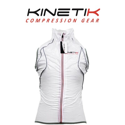 Kinetik Compression Gear Super Light Sleeveless White Jacket Unisex ...