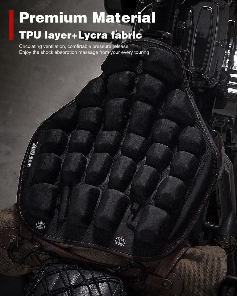 Grapelet Motorcycle Seat Cushion Pressure Relief Hand Press Inflatable ...