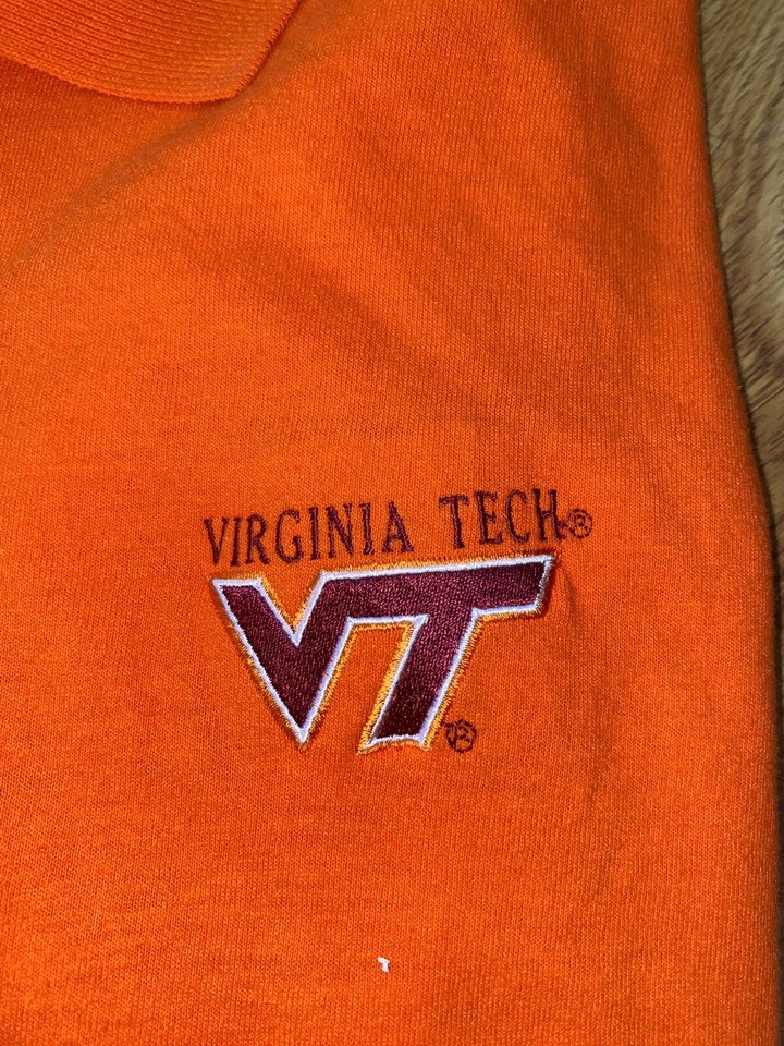 Vintage Virginia Tech Hokies 2004 ACC Champion Mens Orange Polo Shirt ...