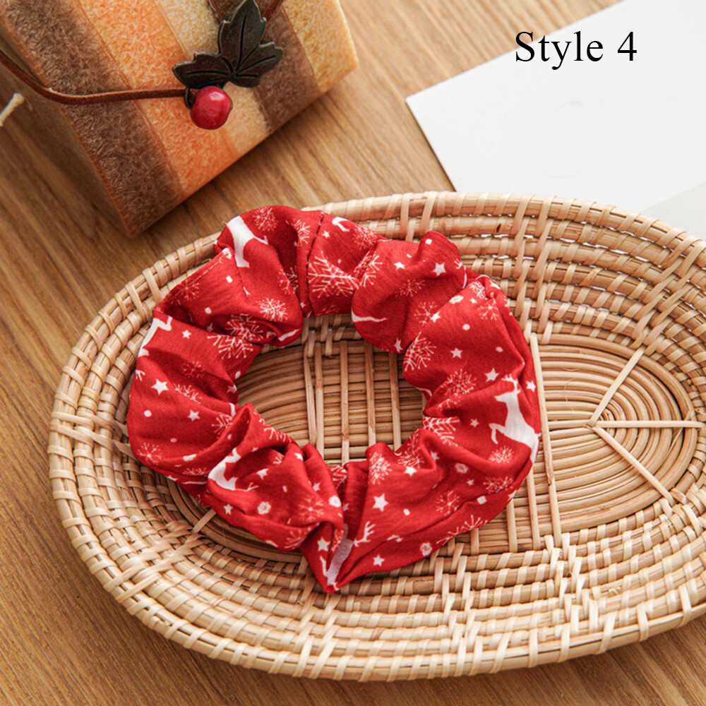 Hair Scrunchies Christmas Women Ties Fake Fur Party Pack Santa Elastic ...