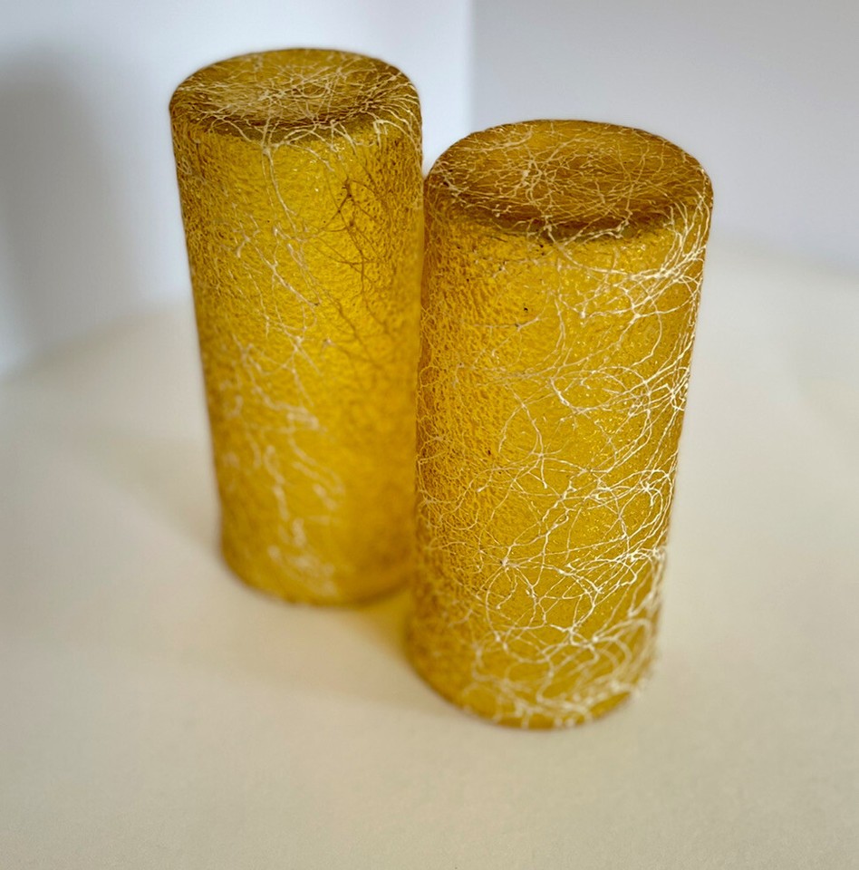 VTG 50s Rubber Spaghetti String Glass Tumbler MCM ~ 12oz ~ 2 Golden ...