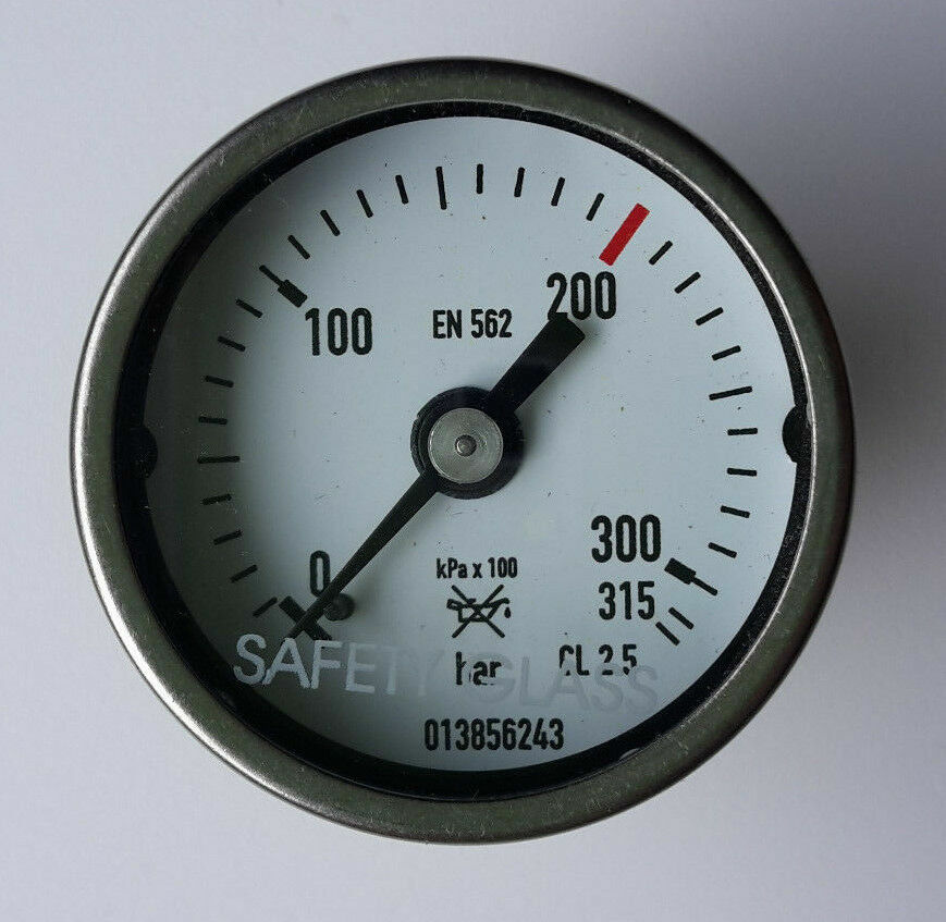 Manometer waagerecht Druckluft D: 40 mm Anschluss hinten versch. Typen ...