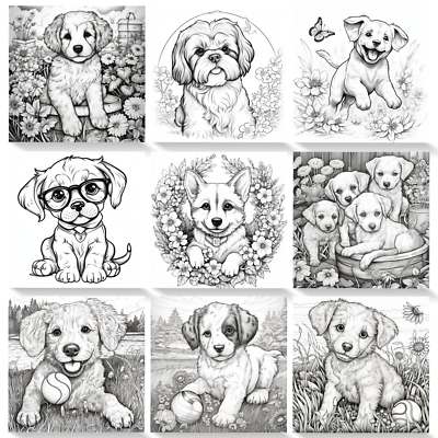 Cute Dog Coloring Pages For Kids And For Adults