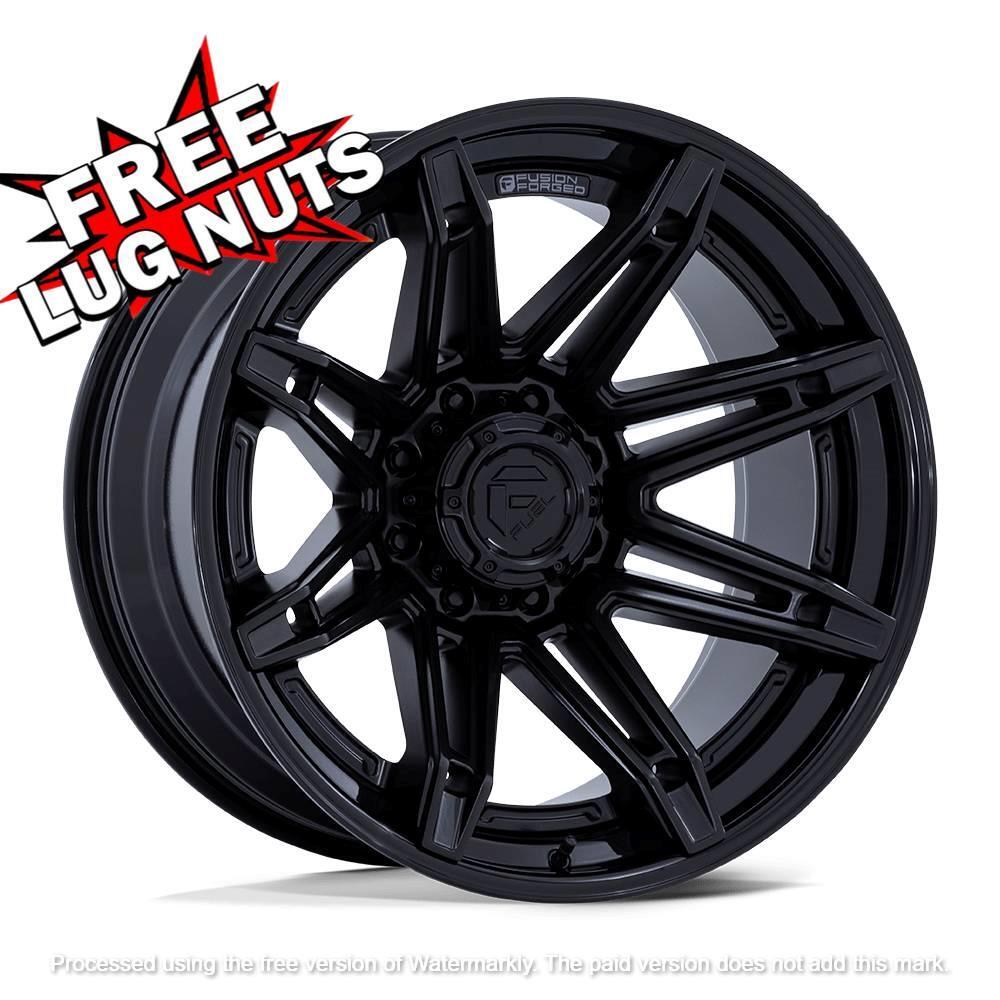24 inch 24x12 Fuel FC401 BRAWL MATTE + GLOSS BLACK wheel rim 8x6.5 ...