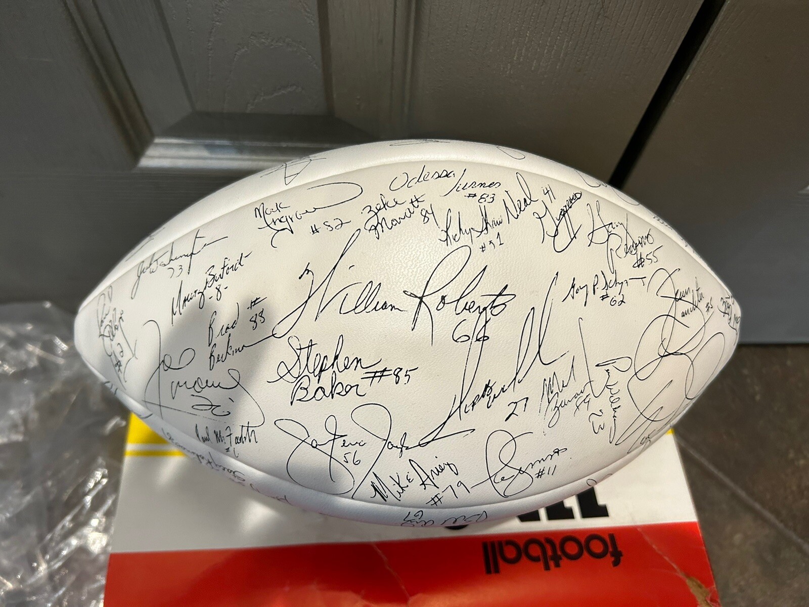 Wilson Football With Printed New York GIANTS signatures From 1983 ...