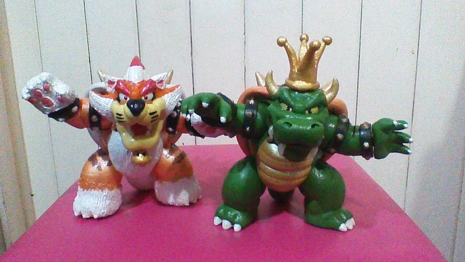 Custom Meowser/Cat Bowser Super Mario 3D World action figure; read ...