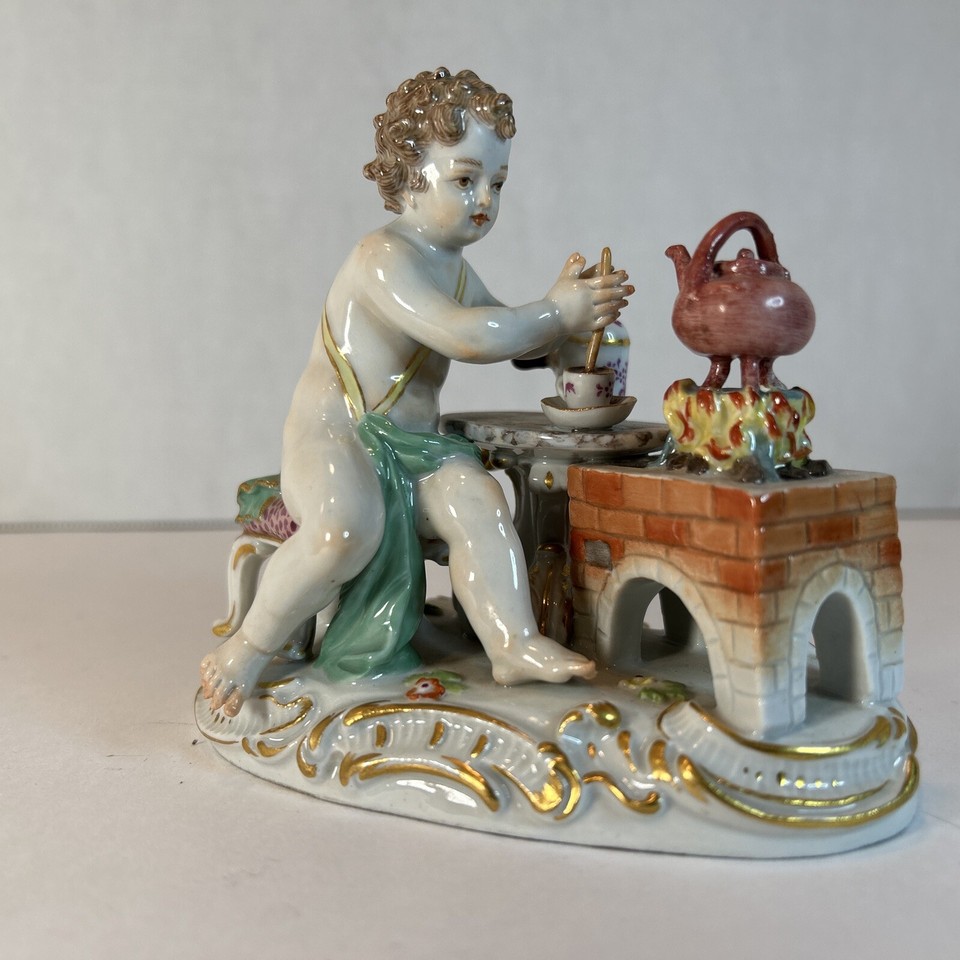 Antique Meissen Figurine “Fire” Cherub with Brazier – Kändler Model C97, c.1770 | eBay