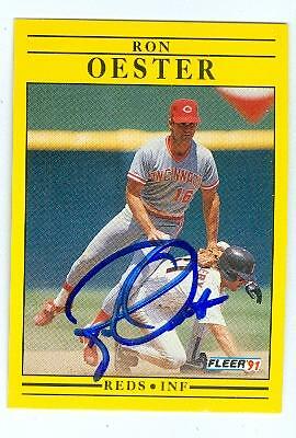 Ron Oester autographed baseball card (Cincinnati Reds) 1991 Fleer #74 ...