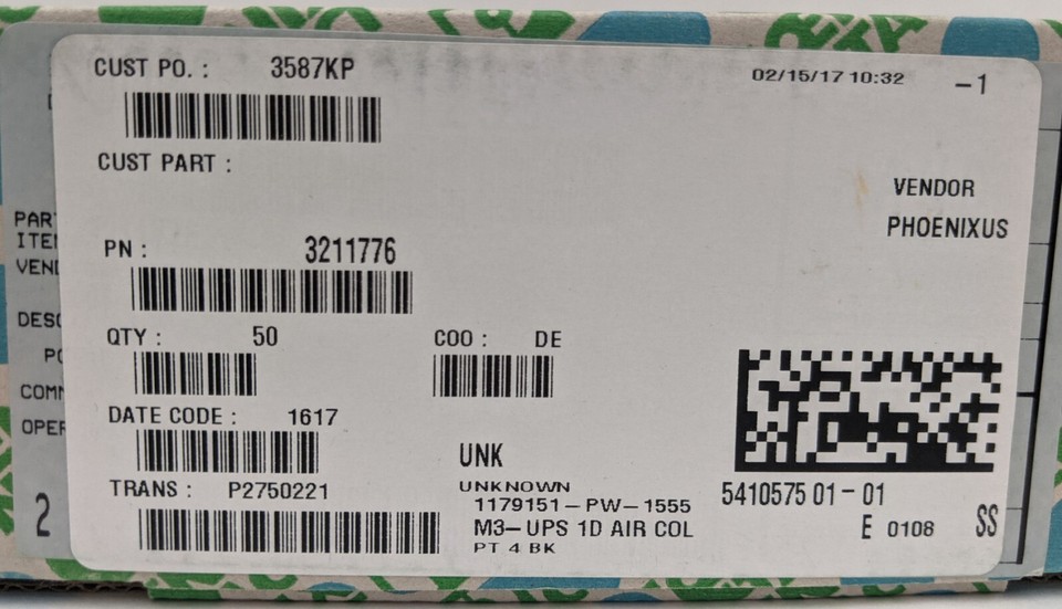 Phoenix Contact PT 4 BK Feed-Through Terminal Block 3211776 Black Box ...