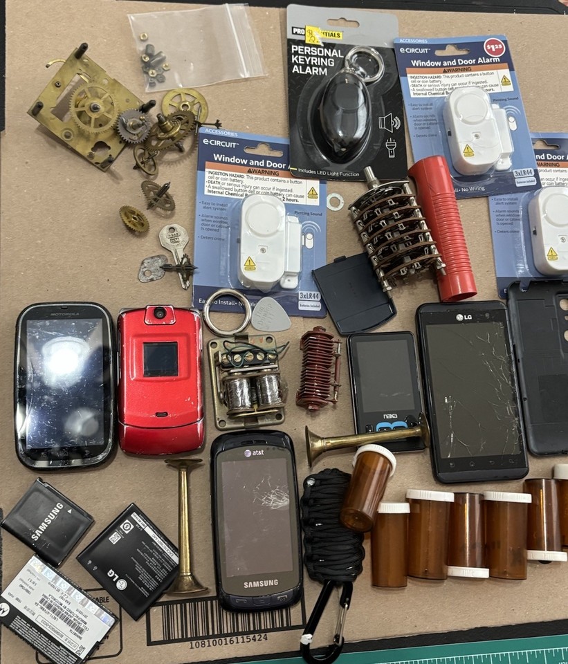 Junk Drawer Lot Electronic Cell Phones Parts Pieces And More | eBay