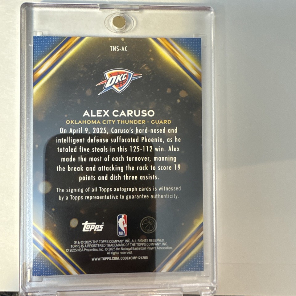 2025-26 Topps - Topps Notch Signatures Alex Caruso #TNS-AC (AU) | eBay UK
