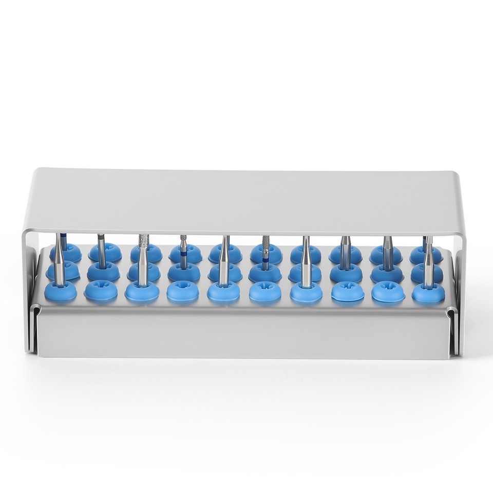 30 Holes AZDENT Dental Bur Holder Block Burs Disinfection Box Stand ...