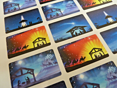 Christian Religious Christmas Nativity Stickers Labels for Cards ...