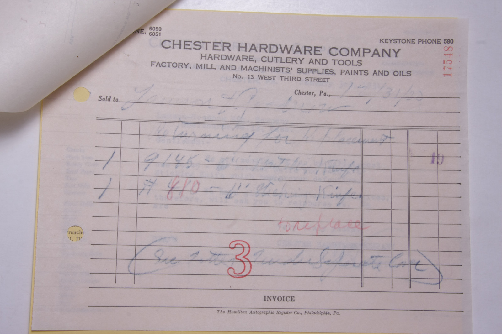 1930 Lamson Goodnow Chester Hardware Cutlery Tools Chester PA Ephemera ...