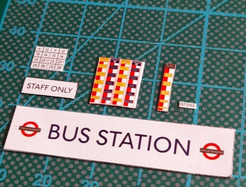 50-60'S OO GAUGE LT BUS STATION DEPOT DECAL KIT 16 FLAG STOPS 16 ...