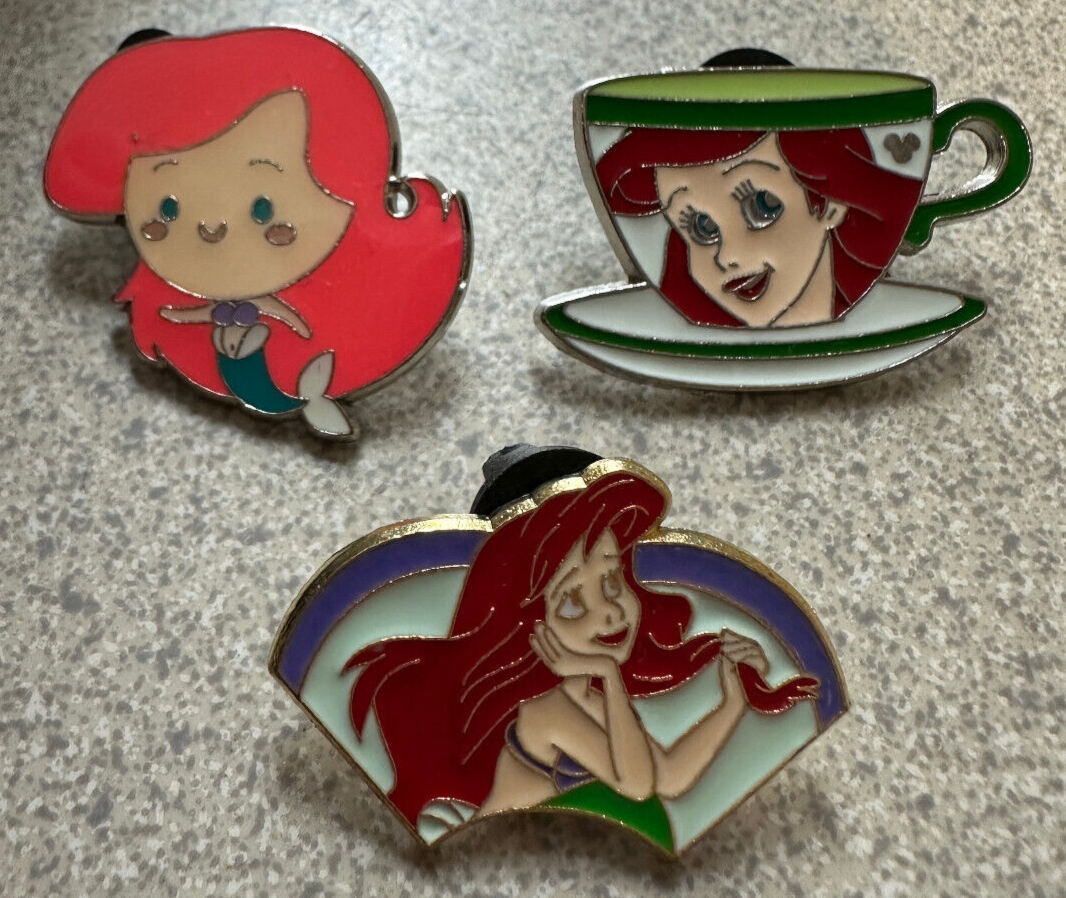 3 PIN LOT ARIEL LITTLE MERMAID TEACUP PUZZLE PIECE DISNEY PRINCESS | eBay