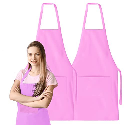 2 Pack Bib Apron - Unisex Aprons, Machine Washable Pack of 2, 2 Pocket ...