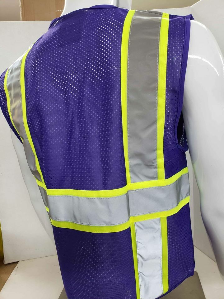 Two Tone High Visibility Reflective Purple Safety Vest (X-Small-2XL) | eBay