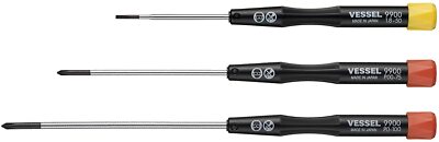 VESSEL NO.9902 JIS 3 Piece + - Precision Micro Screwdriver Set JAPAN ...