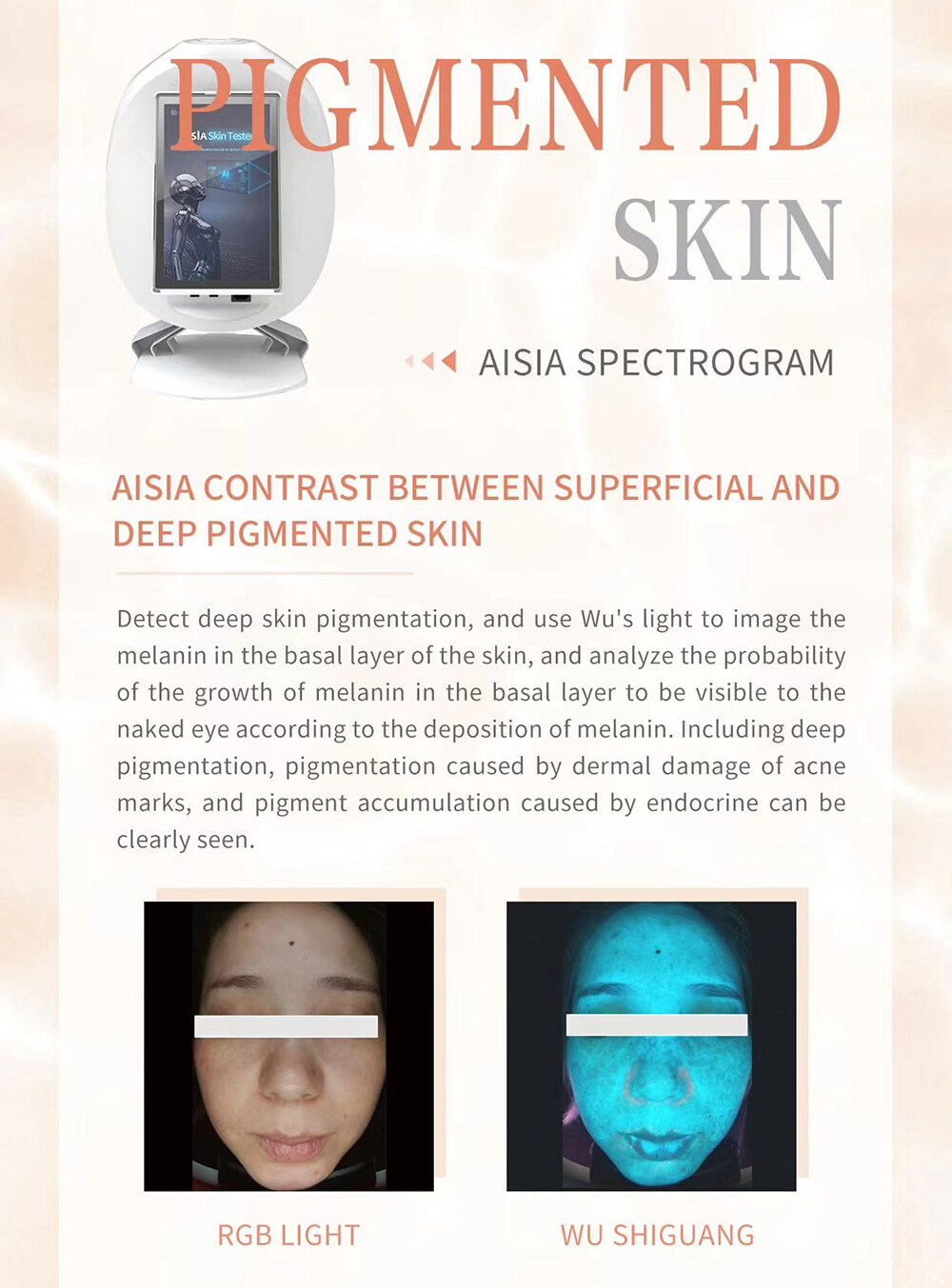 3D Digital Skin Analysis Machine Facial Skin Analyzer Pigment Wrinkle ...