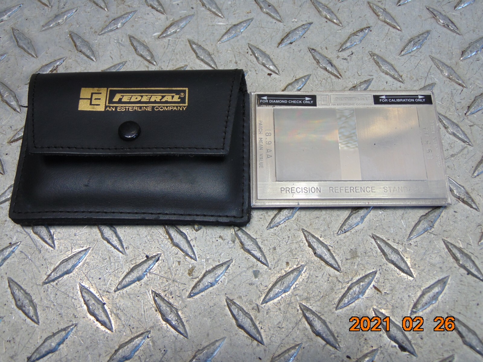 FEDERAL PRECISION REFERENCE STANDARD CERTIFIED ROUGHNESS 119.5 AA ...