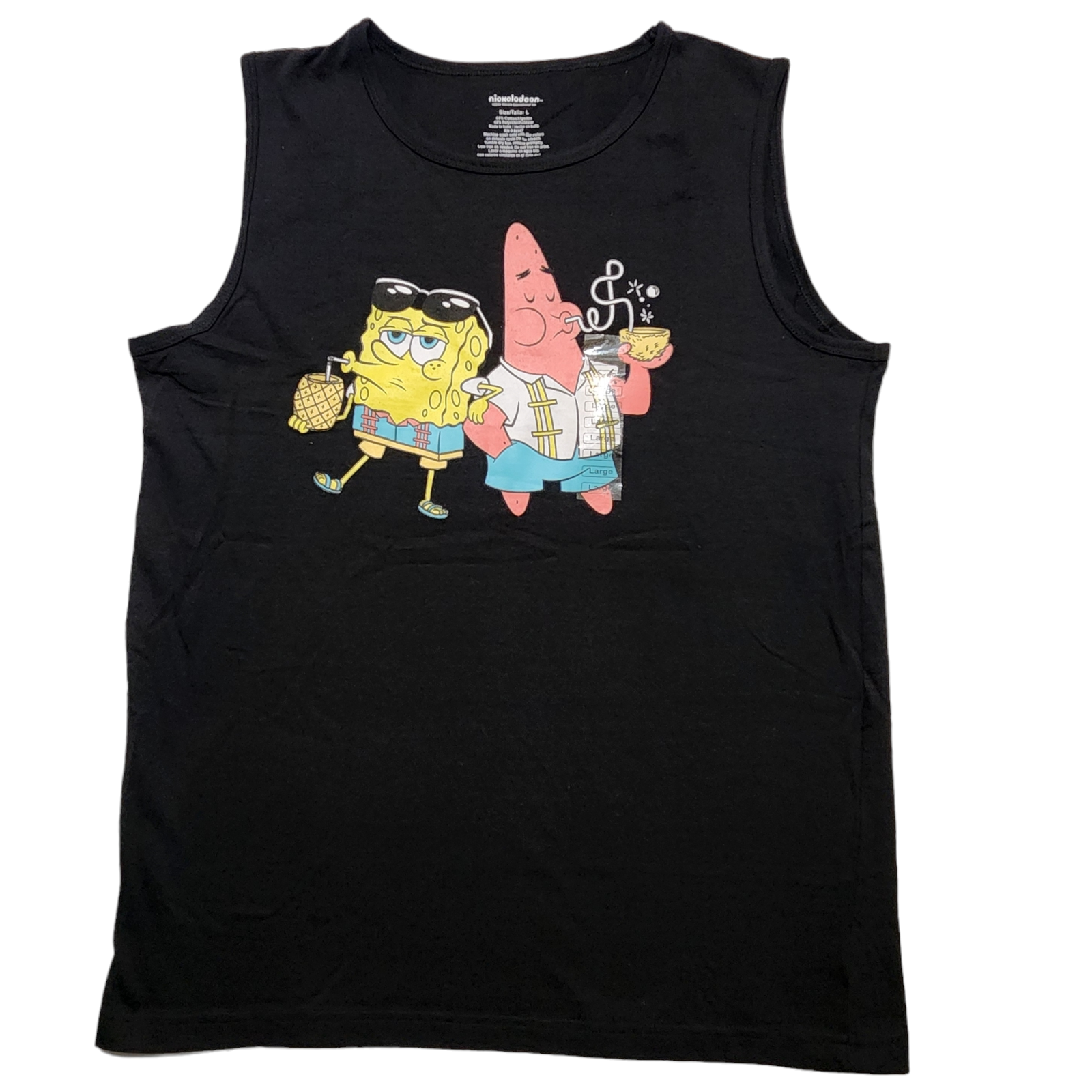 Nickelodeon SpongeBob Squarepants Cropped Sleeveless Tank Top Black ...