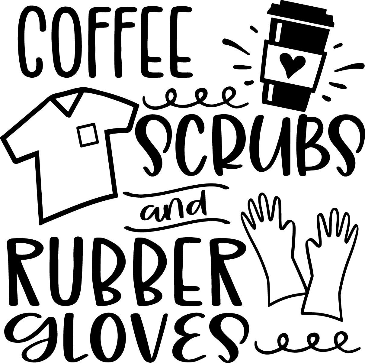 4.5inch Coffee Scrubs Rubber Gloves Decal Window Sticker Nurse Doctor ...