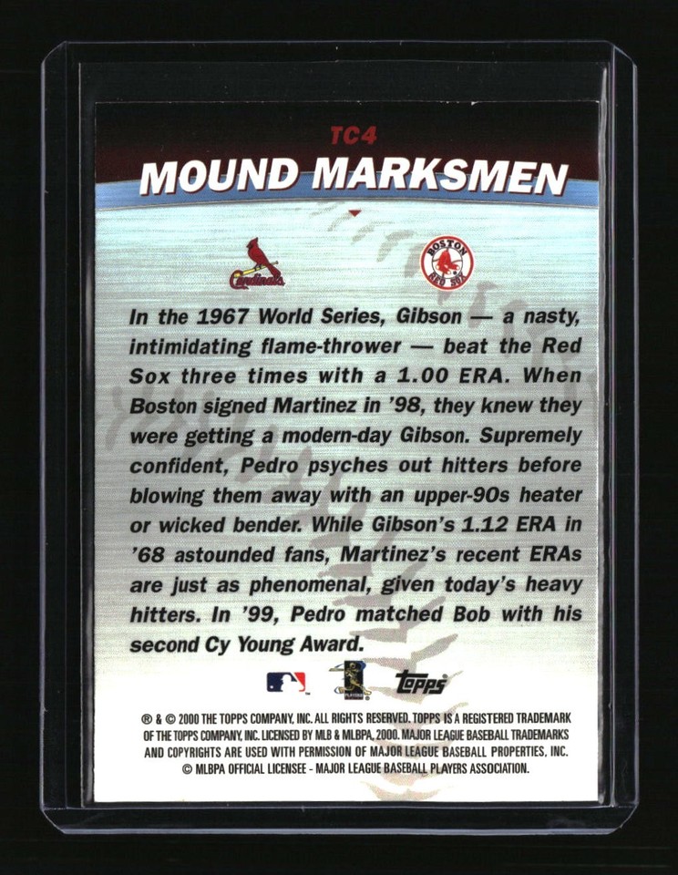 2001 Topps #TC4 Mound Marksmen (Bob Gibson / Pedro Martinez) Combos | eBay