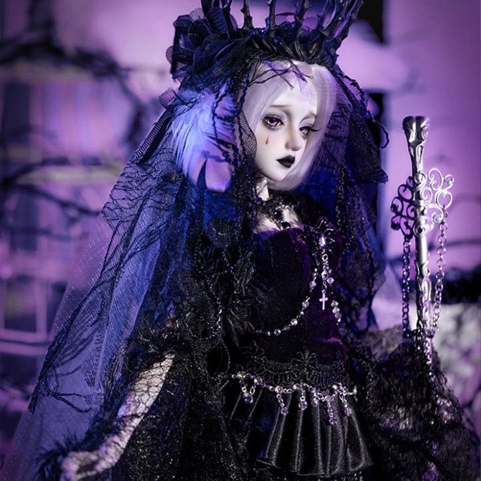 1/4 Gothic BJD Bare Doll Ball Joint Face Makeup Resin Dark Elegant Lady ...