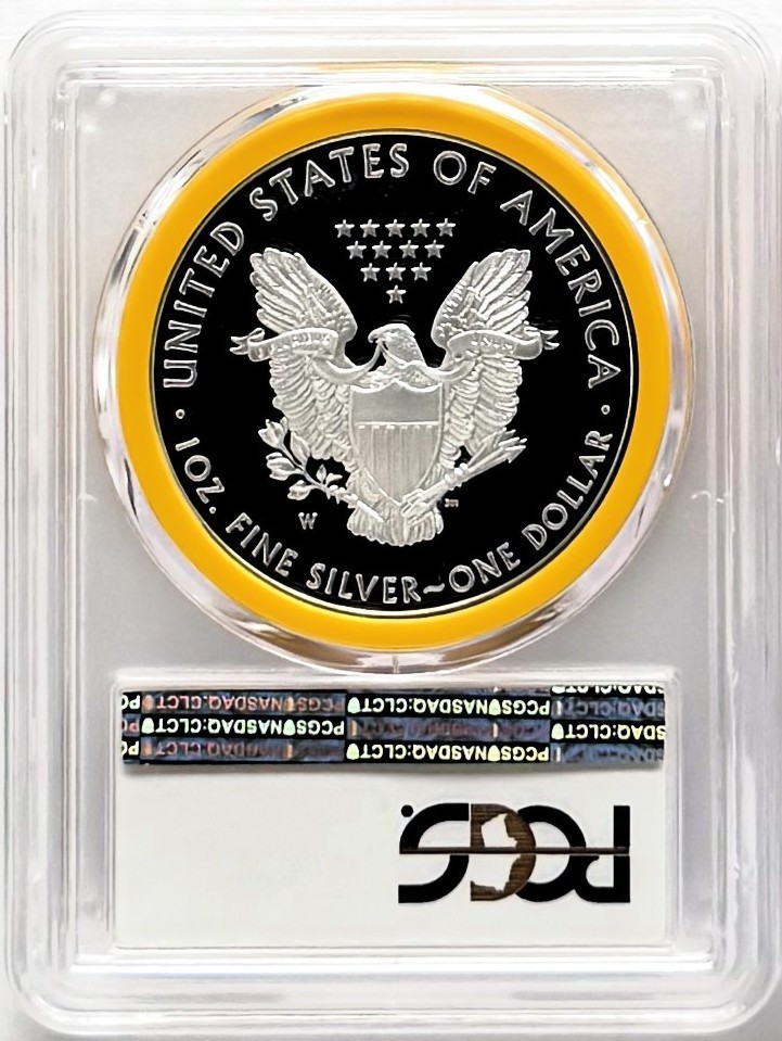 2018 W PROOF SILVER EAGLE FIRST STRIKE PCGS PR70 YELLOW RING | eBay