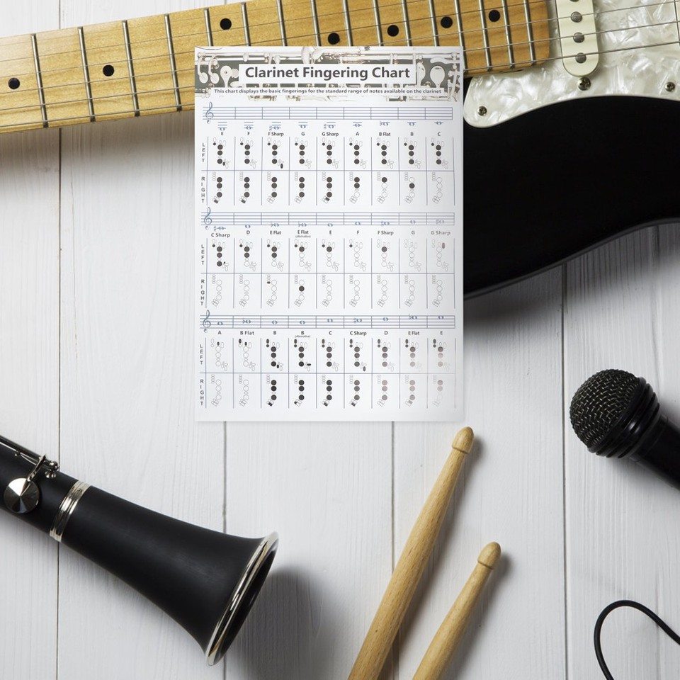 Useful Clarinet Note Chart Instrument Fingering Charts Guide for | eBay ...
