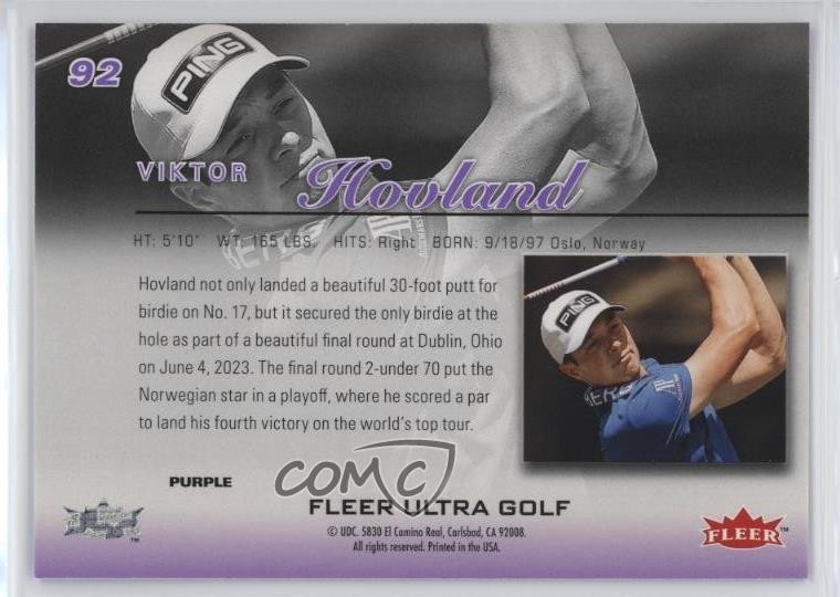 2023 Fleer Ultra Rookies Purple /199 Viktor Hovland #92 | eBay