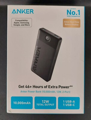 Anker Power Bank (10000mAh, 12W, 2-Port) Model A1237 OPEN BOX | eBay