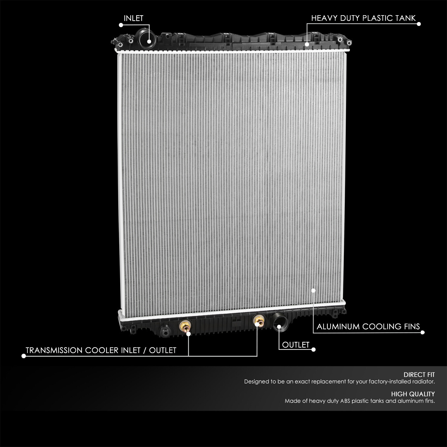 For 2007-2014 Volvo VHD VAH/Mack CHU GU8 GU7 Aluminum 2-Row Cooling ...