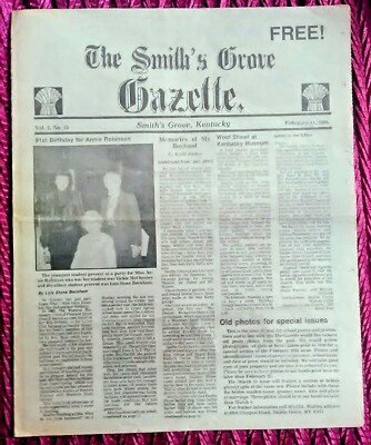THE SMITHS GROVE GAZETTE FEBRUARY 11, 1986 (KENTUCKY) | eBay