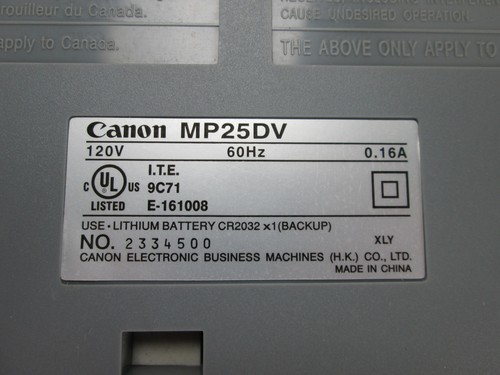 Canon MP25DV 12 Digit Calculator Adding Machine Number Business ...