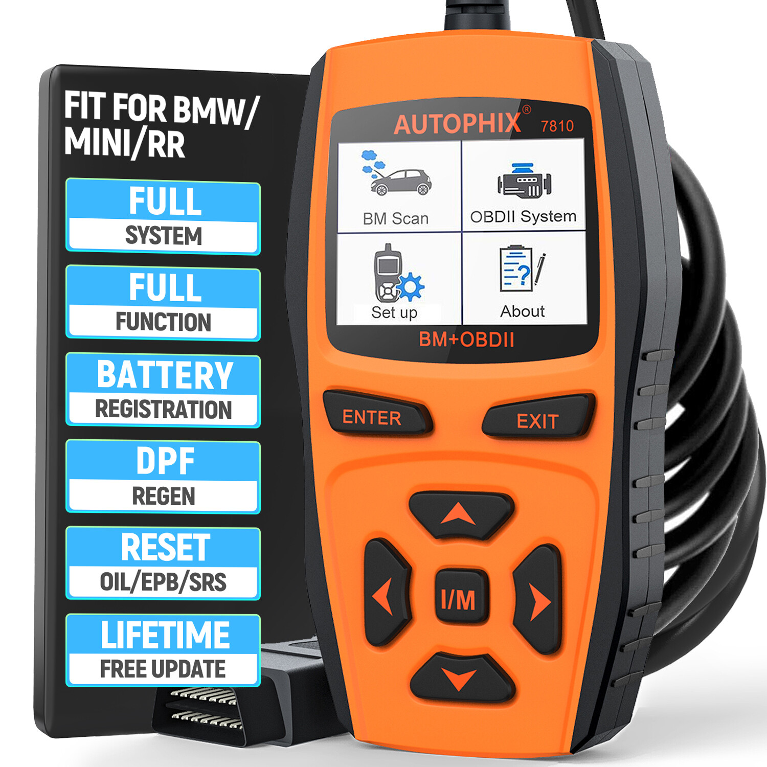 Autophix 7810 For BMW Car All System OBD2 Scanner Diagnostic Battery ...