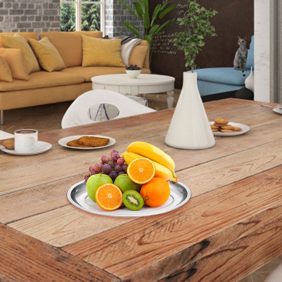 Stainless Steel Buffet Serving Plate Dessert Appetizer Dish Meat Oval ...